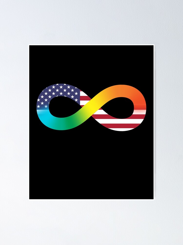 "Autism Acceptance Infinity Symbol With American Flag" Poster for Sale ...
