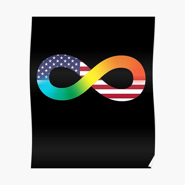 "Autism Acceptance Infinity Symbol With American Flag" Poster by ...