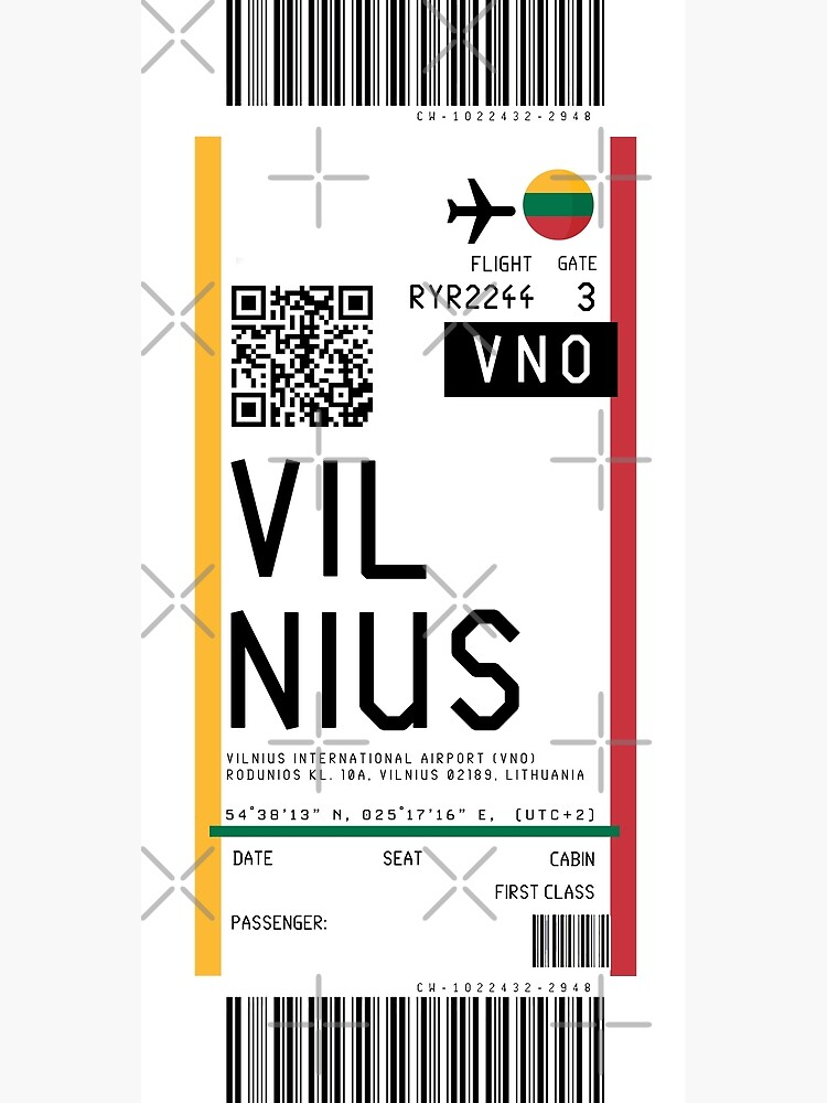 "Vilnius International Airport (VNO) Boarding Pass rickrolled" Poster ...