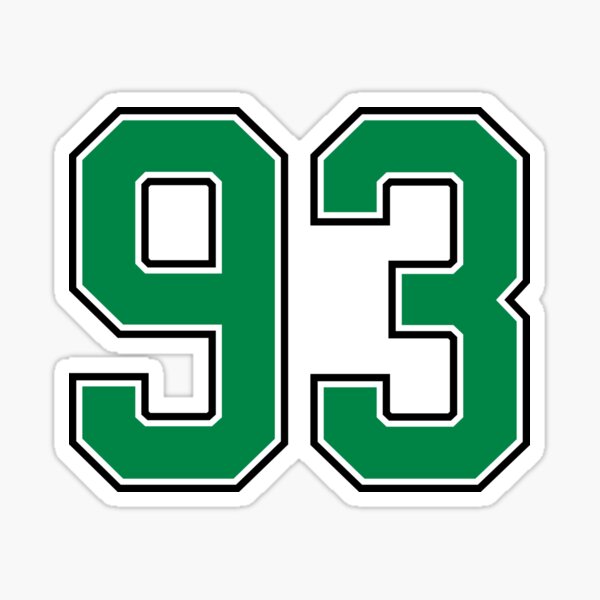 "93 number, green lucky sports ninety three" Sticker by ArtIsParty ...