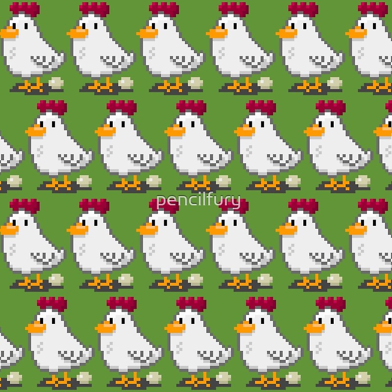 "Pixel Chickens" by pencilfury | Redbubble