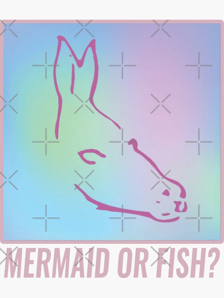 "Mermaid or Fish Optical Illusion" Sticker by Altohombre | Redbubble