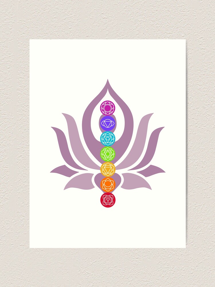 "Seven Chakras Lotus Flower Yoga Meditation" Art Print for Sale by ...