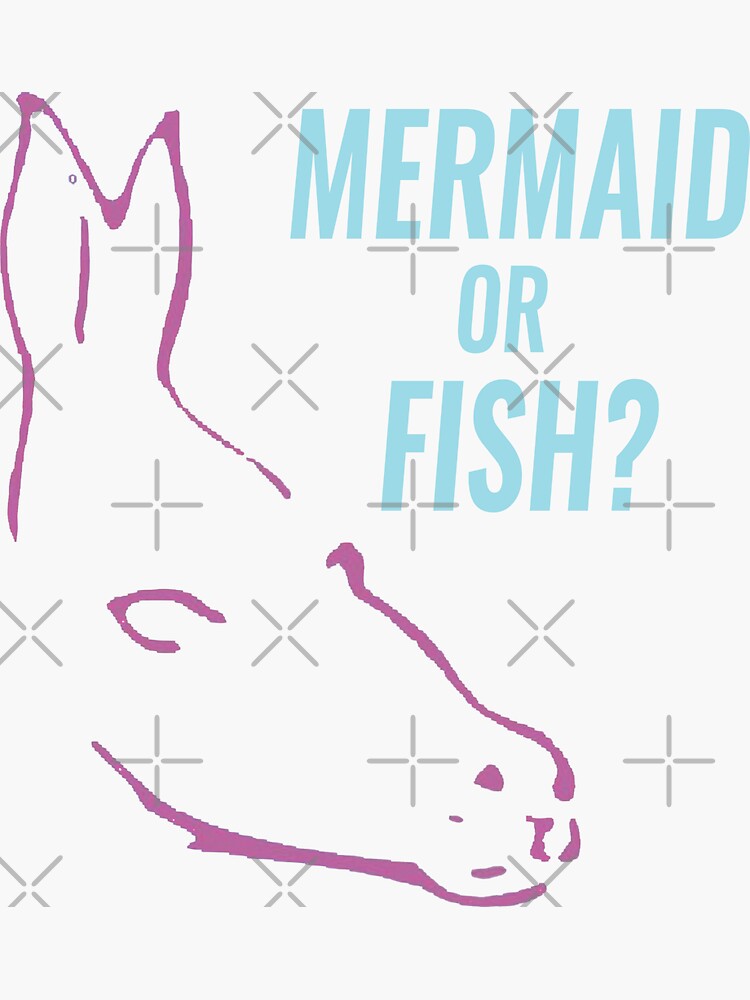 "Mermaid or Fish Optical Illusion" Sticker by Altohombre | Redbubble