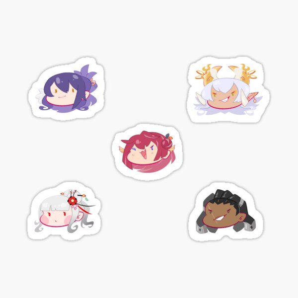 "Dragalia chibi heads 8" Sticker by PantsXander | Redbubble