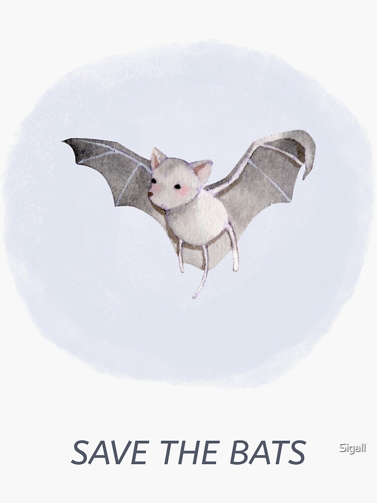 "SAVE THE BATS - ANIMAL CARE " Sticker for Sale by Sigall | Redbubble