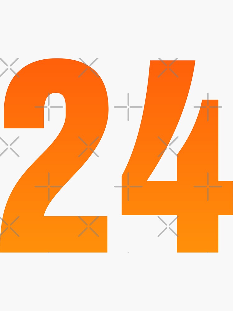 "Sports Team Number Twenty four 24" Sticker by Nenicute | Redbubble