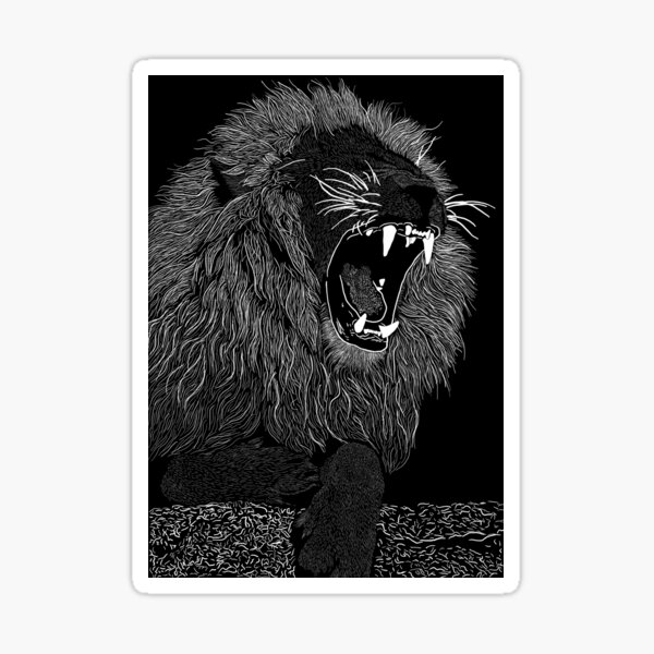 "Roaring Lion" Sticker for Sale by CKjaerL | Redbubble