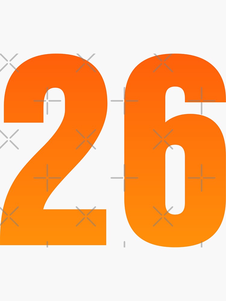 "Sports Team Number Twenty six 26" Sticker by Nenicute | Redbubble