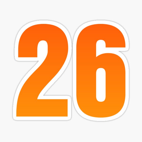 "Sports Team Number Twenty six 26" Sticker by Nenicute | Redbubble