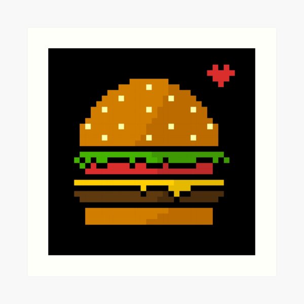"Burger Pattern | 8 Bit Pixel Art" Art Print for Sale by Mutism-Merch ...