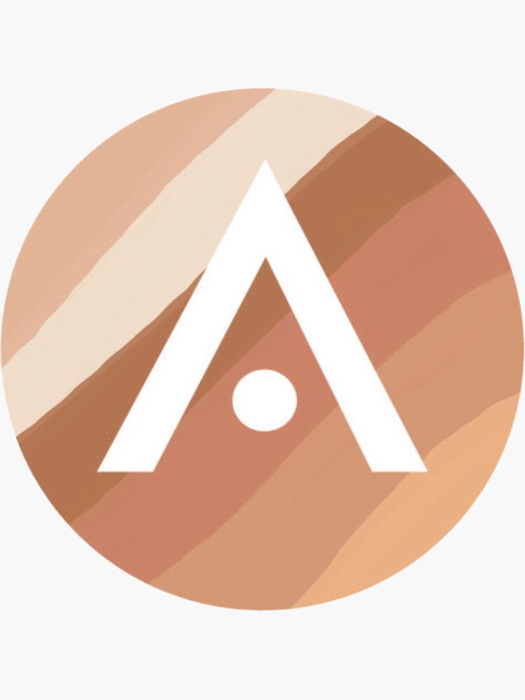 "Red Brown Boho Aveda Logo" Sticker by Dalaura | Redbubble