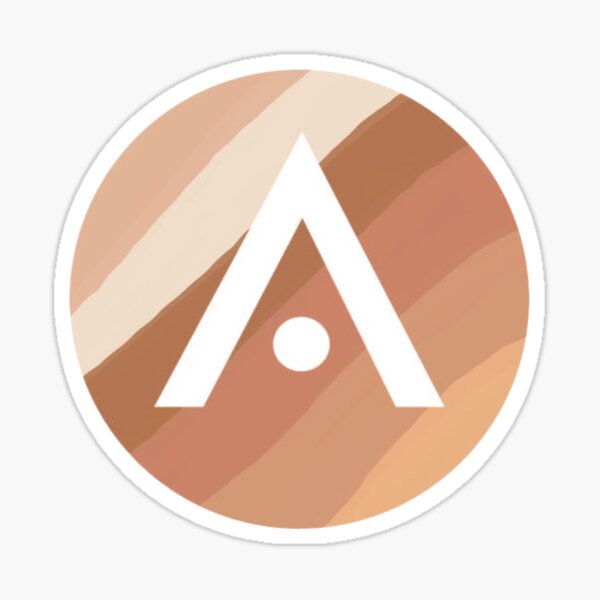 "Red Brown Boho Aveda Logo" Sticker by Dalaura | Redbubble