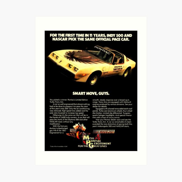 "PONTIAC FIREBIRD TRANS AM - ADVERT" Art Print for Sale by ThrowbackM3 ...