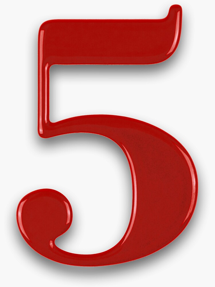 "Number 5" Sticker by Robert-Store | Redbubble