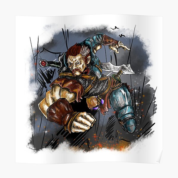 "Warrior Bushida - Fantasy Character Art" Poster for Sale by readyartz ...