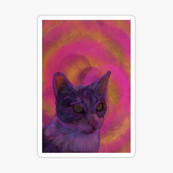 "Too Much Catnip" Sticker by mud0hen0 | Redbubble