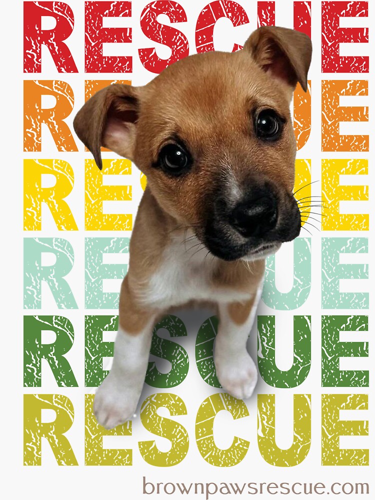 "Brown Paws Rescue Puppy" Sticker by BrownPawsRescue | Redbubble