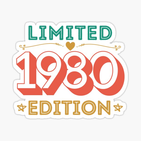 "Vintage 1980 Limited Edition" Sticker by tinylove99 | Redbubble