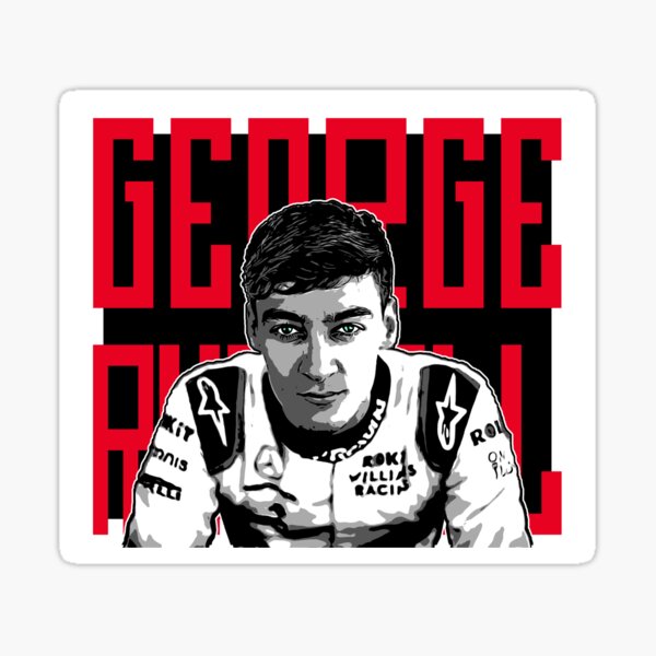"George Russell Mercedes" Sticker by lokielli | Redbubble