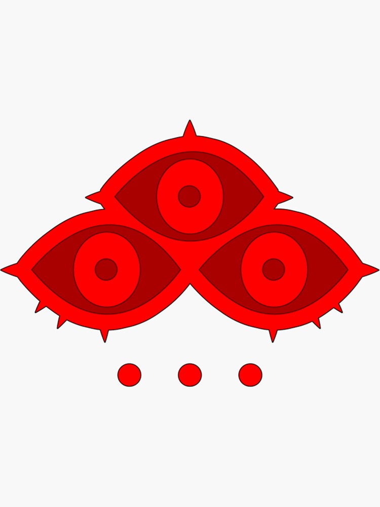 "Zahard symbol - Red Three Eyes " Sticker for Sale by Shihiko-Anime ...