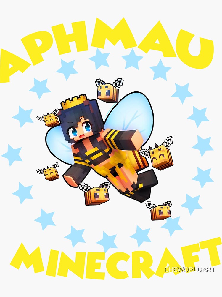 "APHMAU BEE MINECRAFT" Sticker by CHEWORLDART | Redbubble