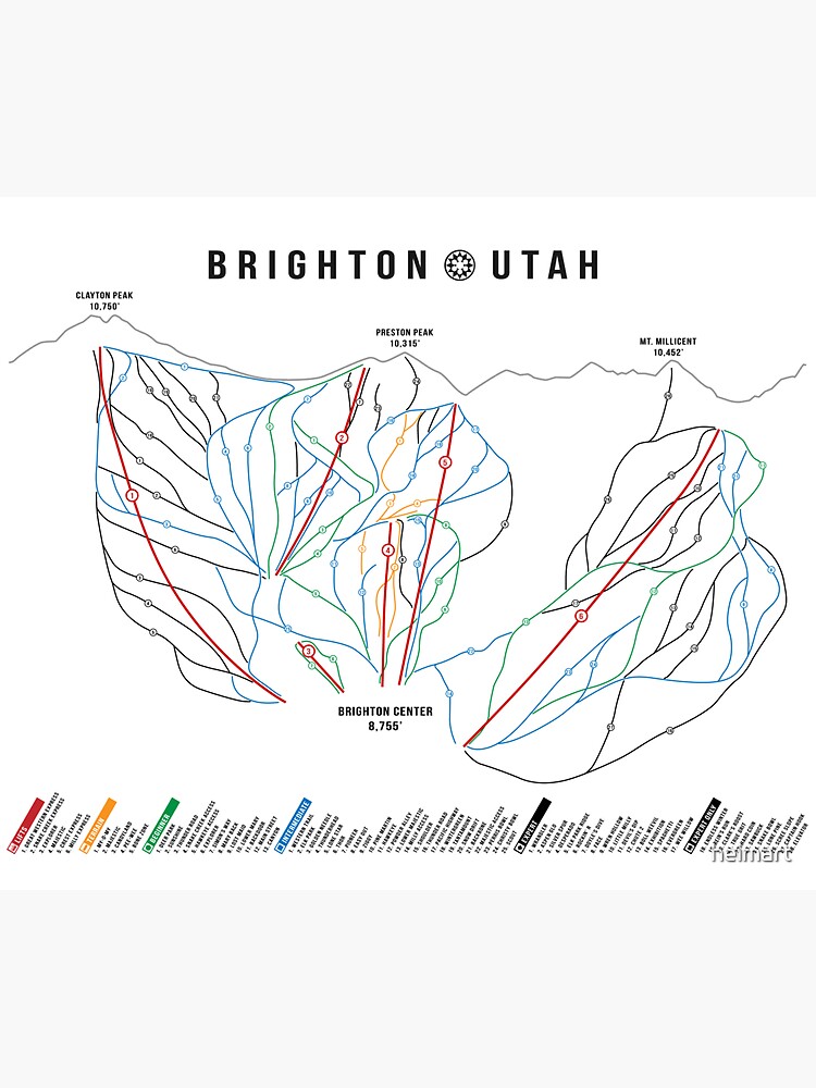 "Ski at Brighton Trail Map" Sticker for Sale by heimart | Redbubble