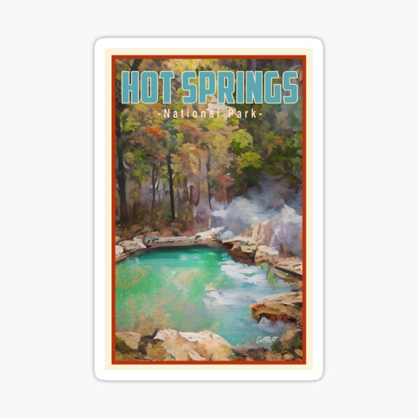 "Arkansas Travel Hot Springs National Park Hot Springs" Sticker for ...