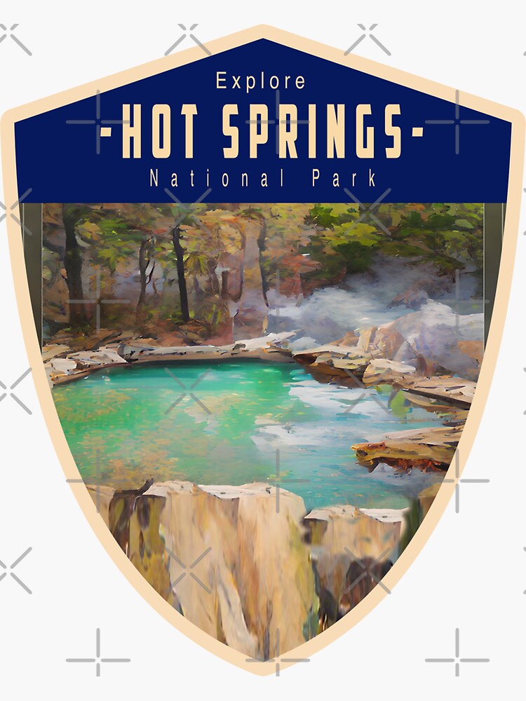 "Arkansas Travel Hot Springs National Park Hot Springs" Sticker for ...