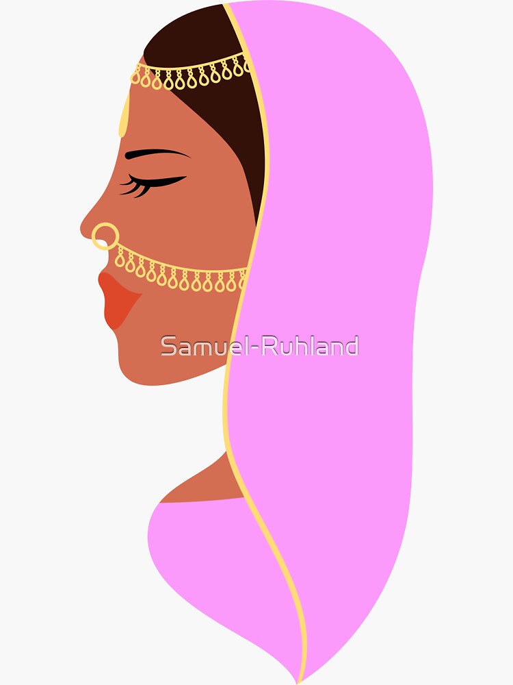"Desi Lady - Indian Girl - Desi Girl" Sticker by Samuel-Ruhland | Redbubble
