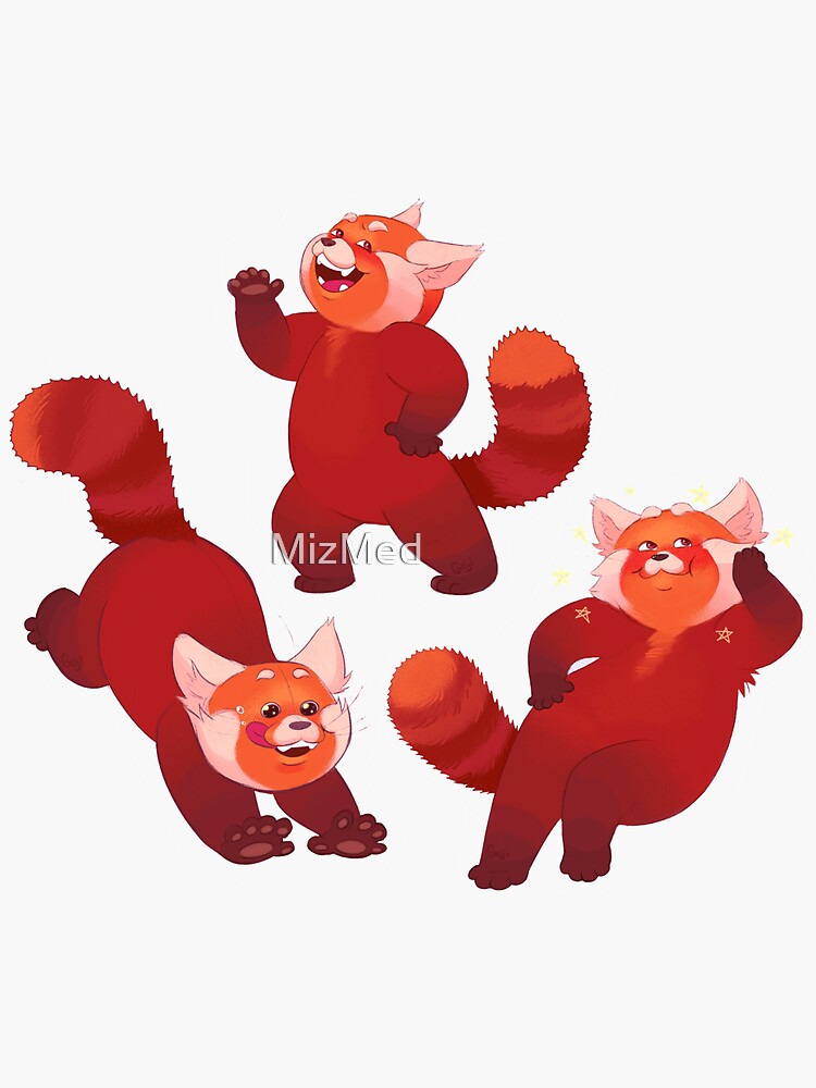 "Cute Turning Red Panda" Sticker by MizMed | Redbubble