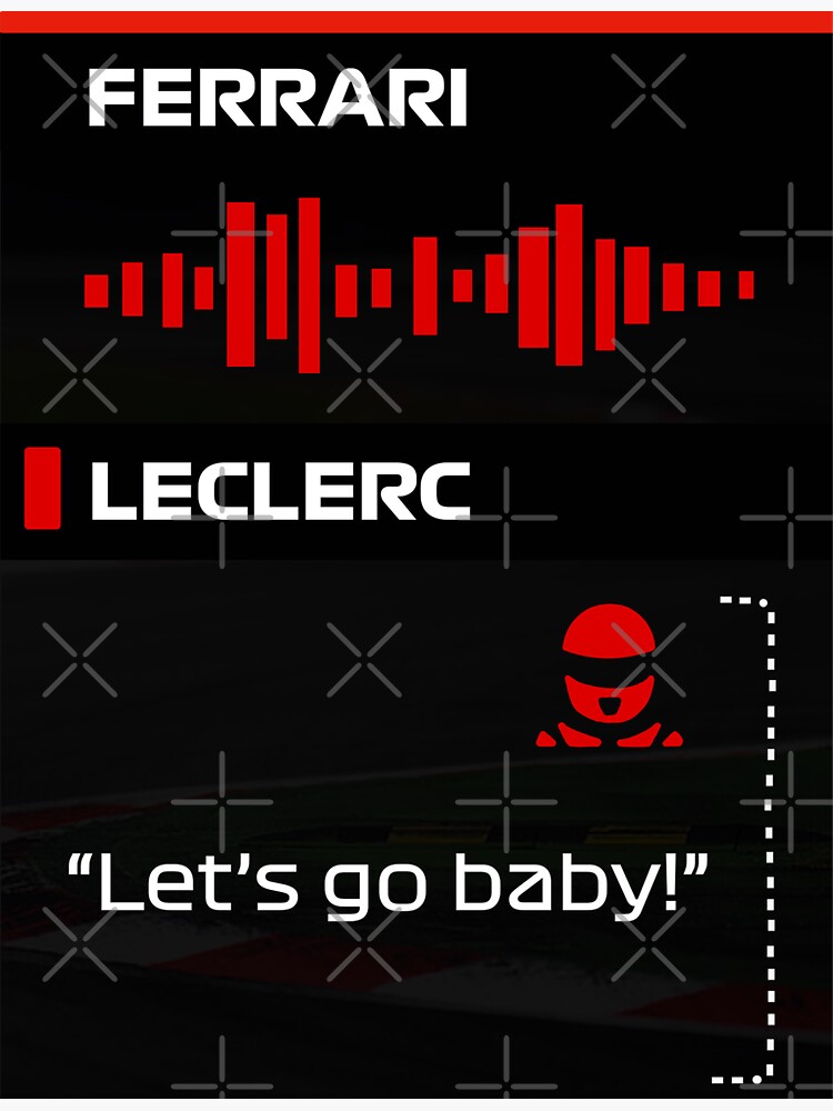 "Charles Leclerc Radio Bahrain 2022 - " Let's go baby!"" Sticker for ...
