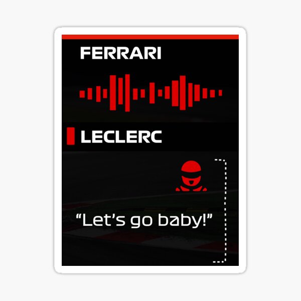 "Charles Leclerc Radio Bahrain 2022 - " Let's go baby!"" Sticker for ...