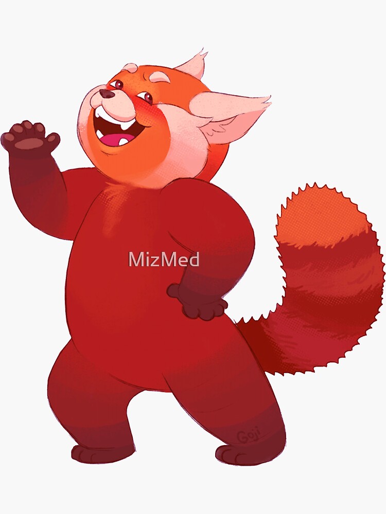 "Cute Turning Red Panda" Sticker by MizMed | Redbubble