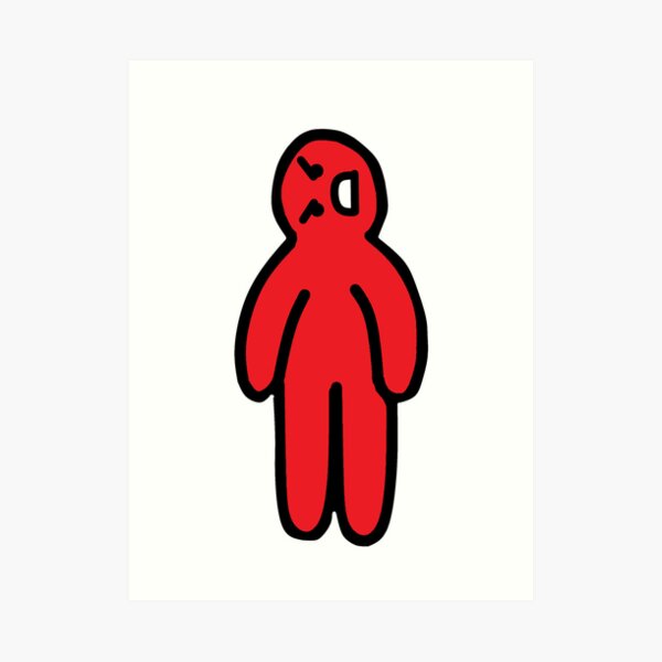 "Red Sideways Angry Face Emoticon Pictogram" Art Print for Sale by ...