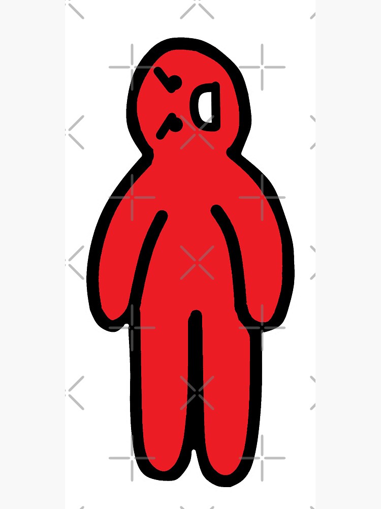 "Red Sideways Angry Face Emoticon Pictogram" Art Print for Sale by ...
