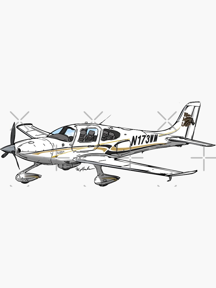"Cirrus SR22 N173WM" Sticker by Statepallets | Redbubble