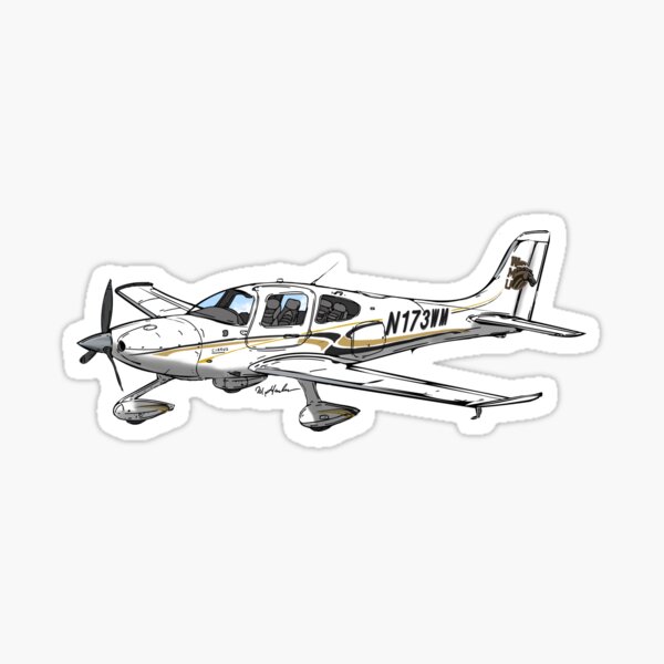 "Cirrus SR22 N173WM" Sticker by Statepallets | Redbubble