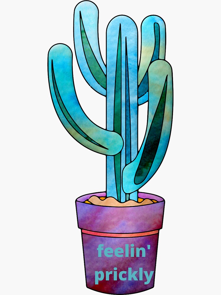"cactus sticker--feelin' prickly" Sticker for Sale by beckilea | Redbubble