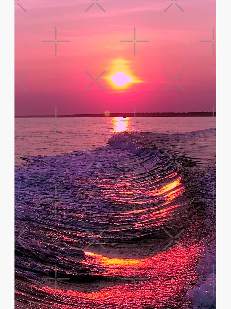 "Pink-Sunset Water Colors on Long Island Sound Close-Up " Sticker by ...