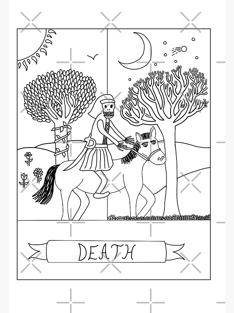 "Death card (black outline on white)" Poster for Sale by Encie-Designs ...