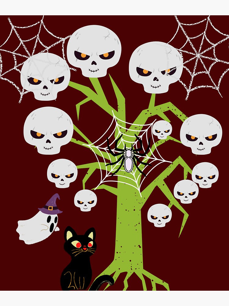 "ghosts.ghost tree.spider spider web. the network." Sticker by Ibtikar ...