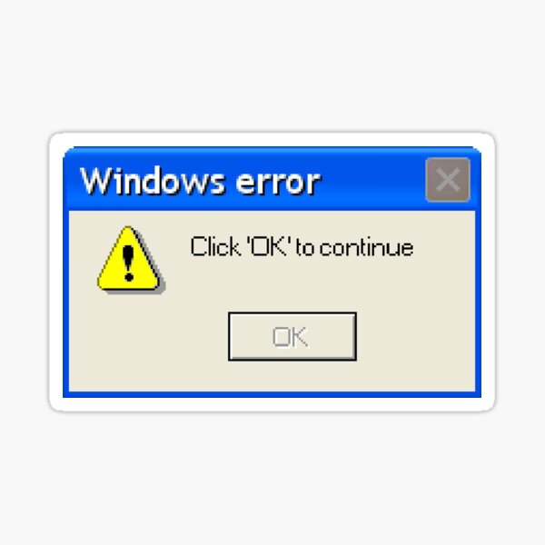 "windows error" Sticker for Sale by crocodile-store | Redbubble