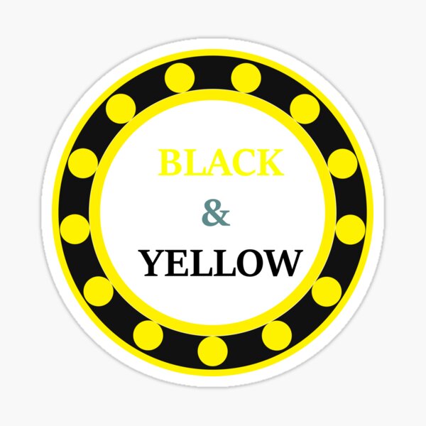 "Black and Yellow" Sticker by TYPOOPYT | Redbubble