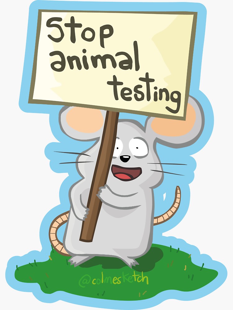"Stop Animal Testing" Sticker by colmesketch | Redbubble