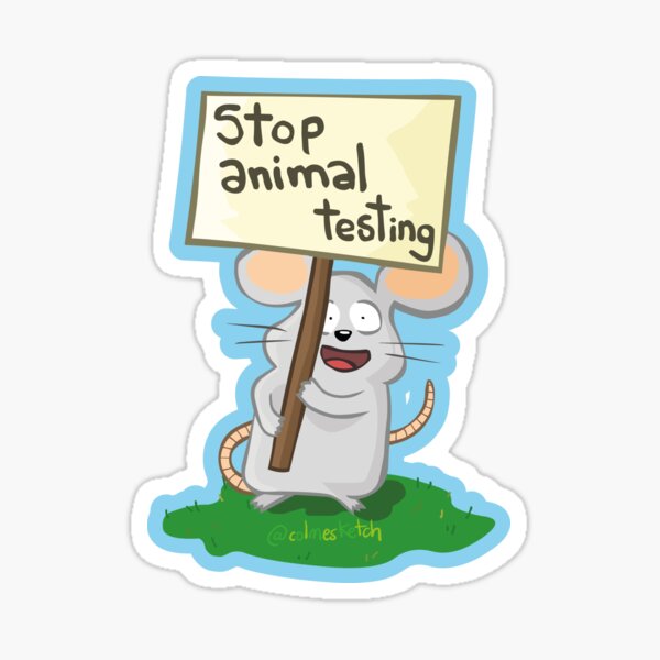 "Stop Animal Testing" Sticker by colmesketch | Redbubble