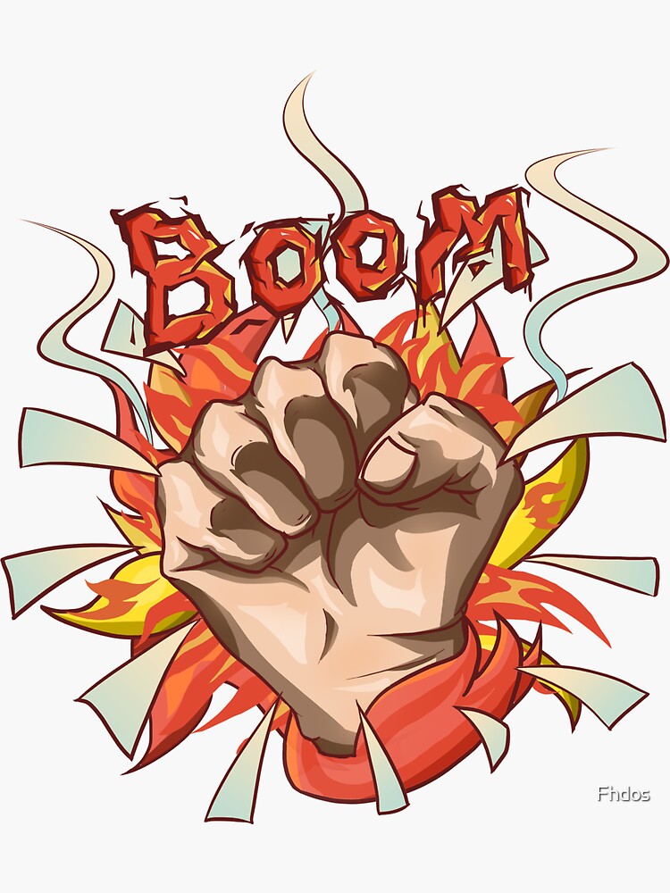 "Boom Fist" Sticker by Fhdos | Redbubble