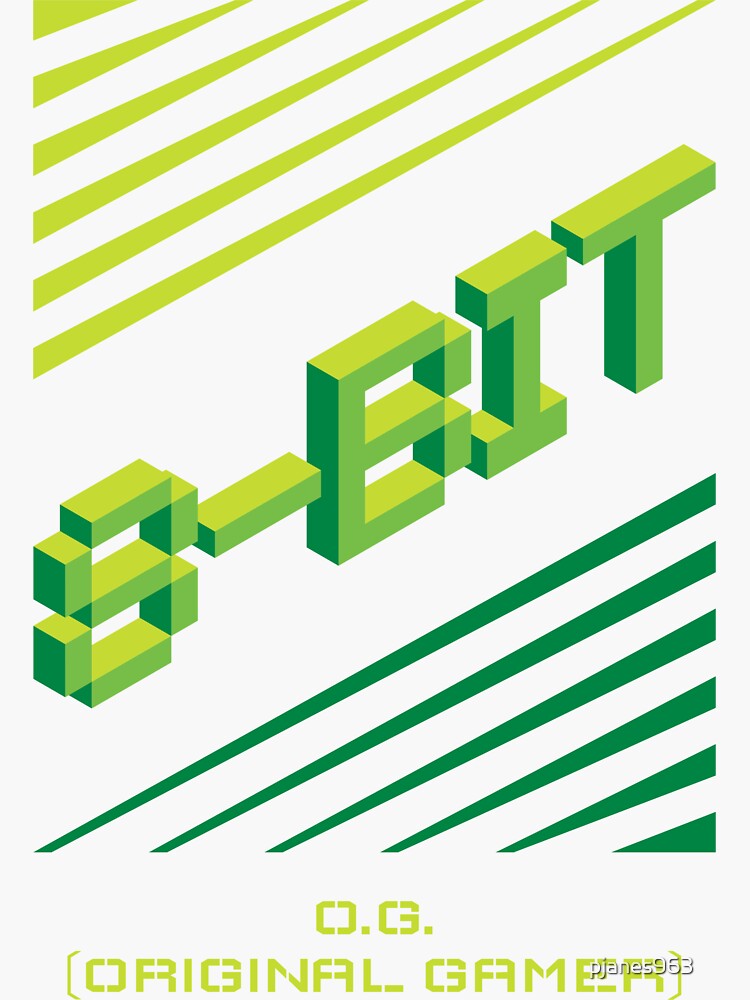 "8-Bit O.G. (Original Gamer)" Sticker by pjanes963 | Redbubble