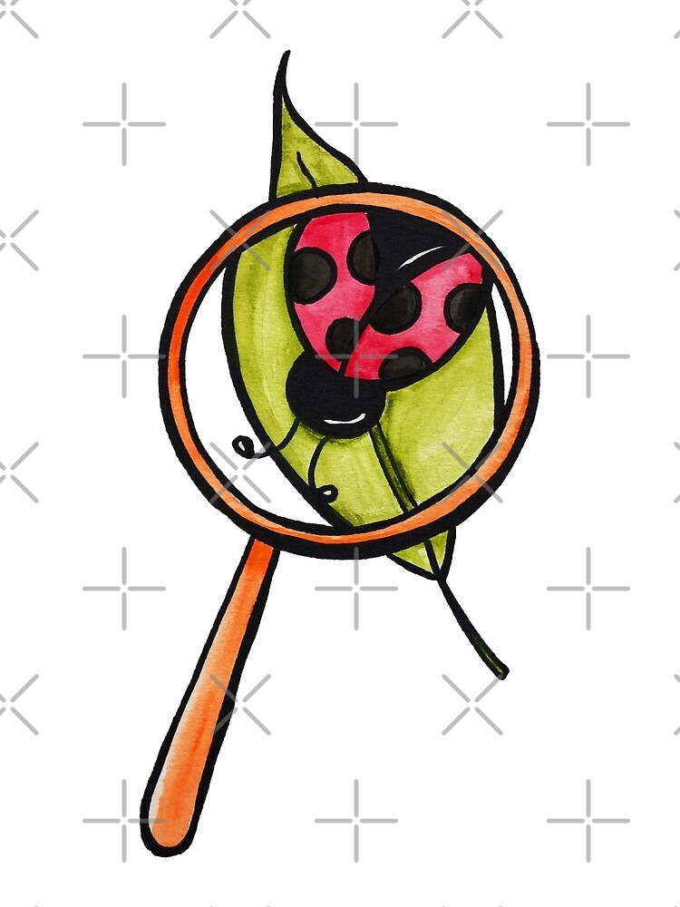 "Ladybug with Magnifying Glass Watercolor" Poster for Sale by kmstudio ...