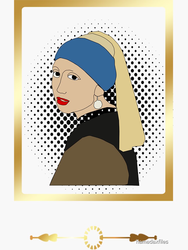 "Girl With A Pearl Earing" Sticker by hamadaxfiles | Redbubble
